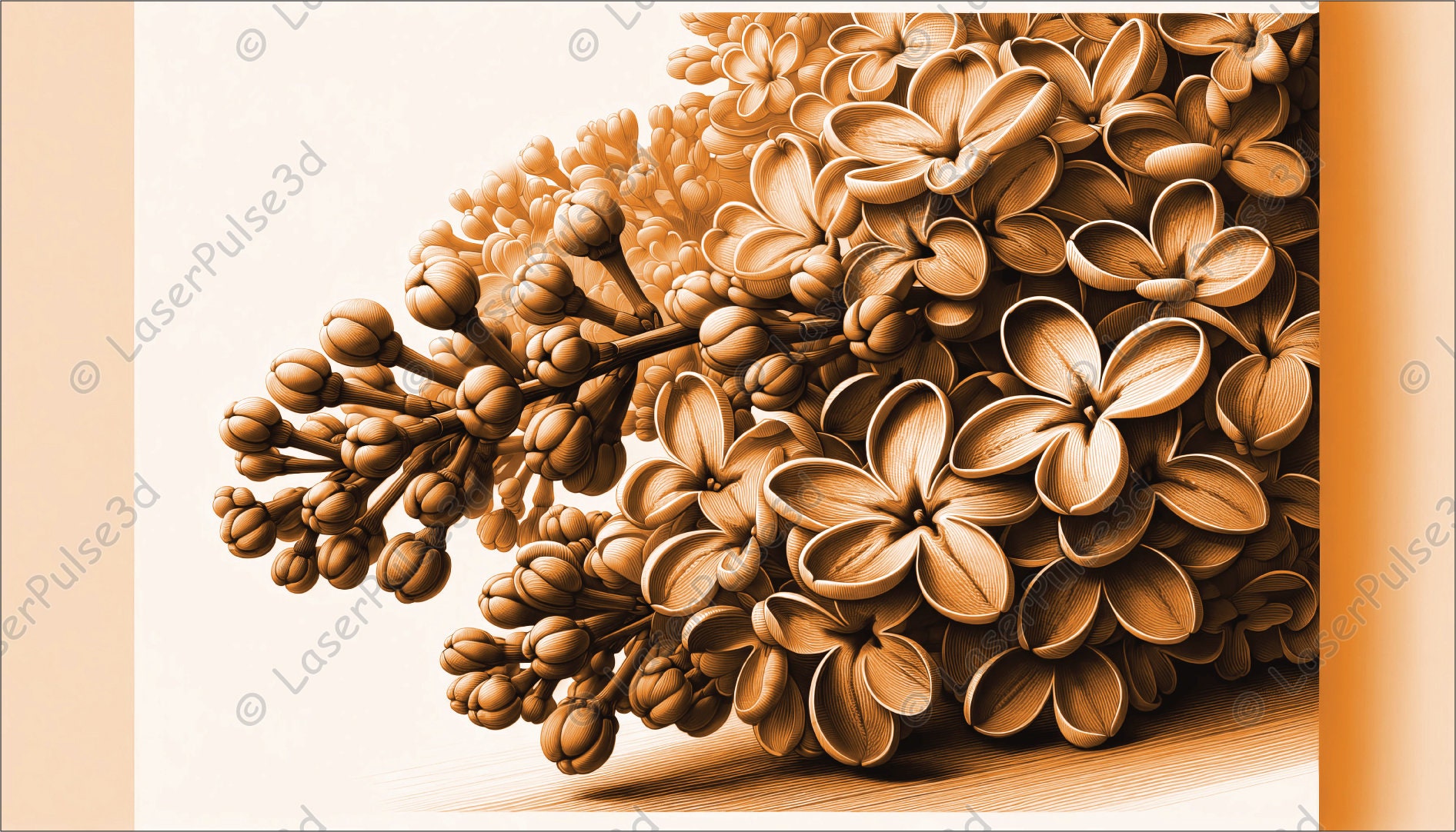 Lila Blumen-Lasergravur Bild | Laser Brennen PNG Datei | 3D Laser ...