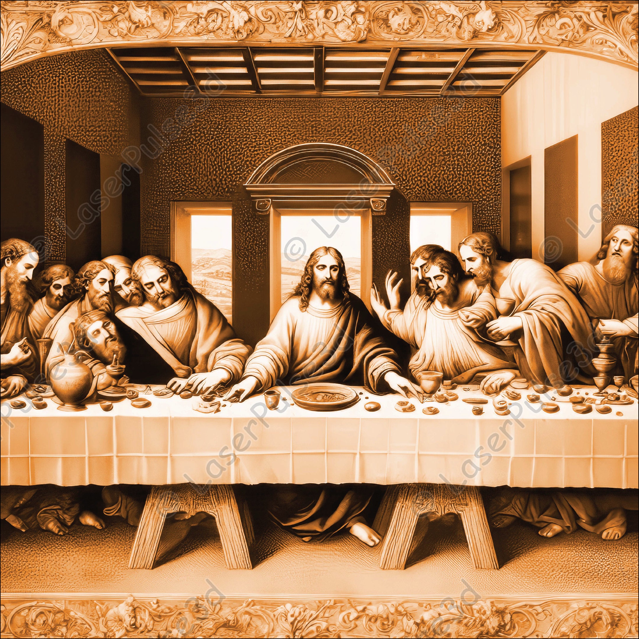 The Last Supper Laser Engrave Image | Laser Burn PNG File | 3D Laser ...