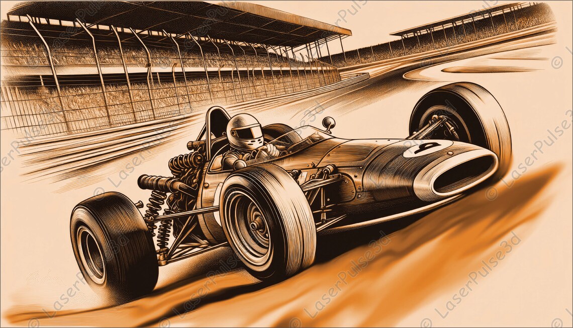 Race Car on Track Laser Engrave Image Laser Burn PNG File 3D Laser ...