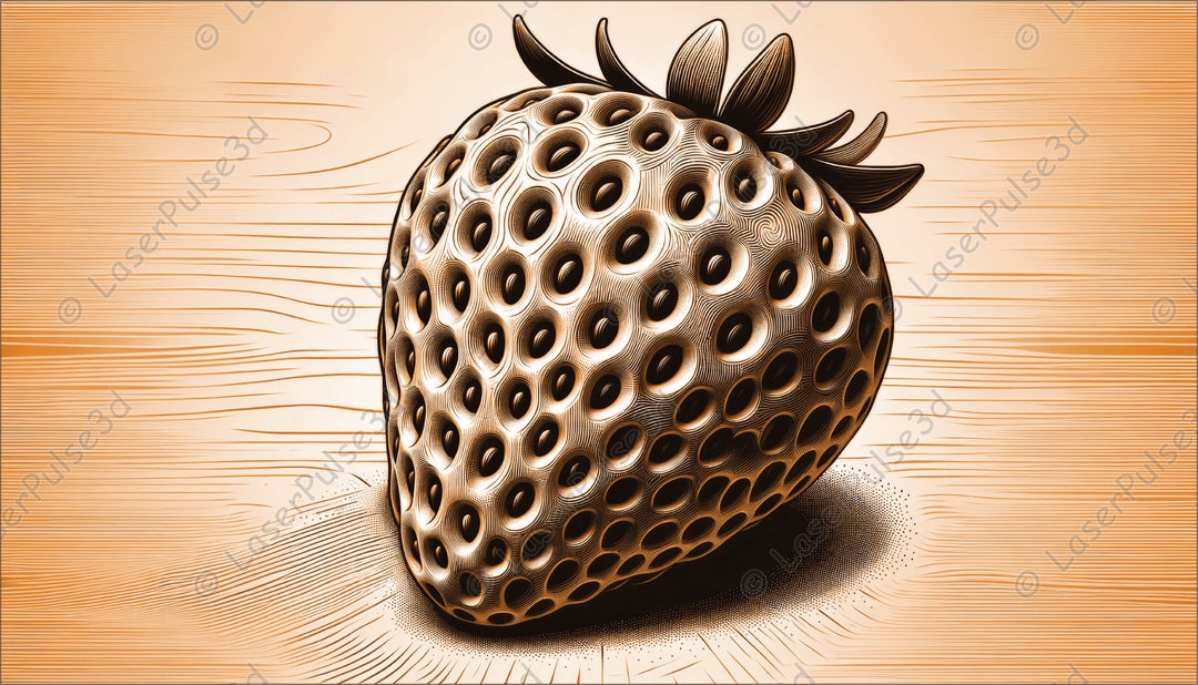 Strawberry Fruit Laser Engrave Image | Laser Burn PNG File | 3D Laser ...