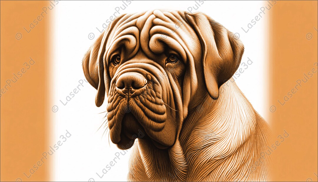 Mastiff Laser Engrave Image | Laser Burn PNG File | 3D Laser Ready File ...