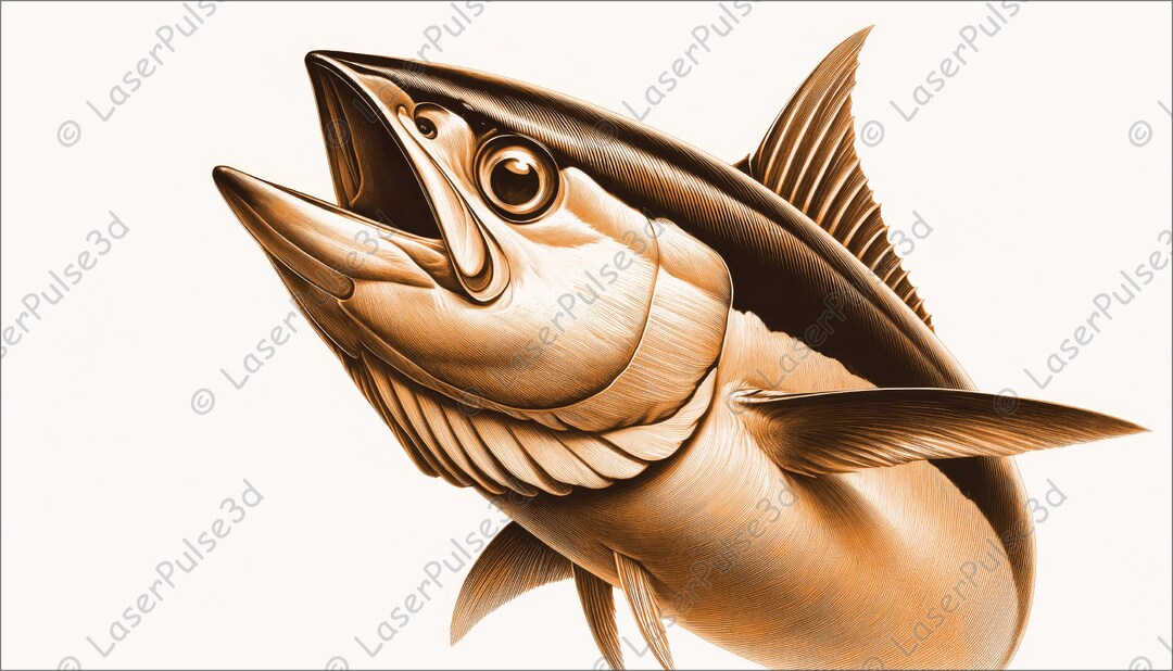 Albacore Tuna Laser Engrave Image | Laser Burn PNG File | 3D Laser ...