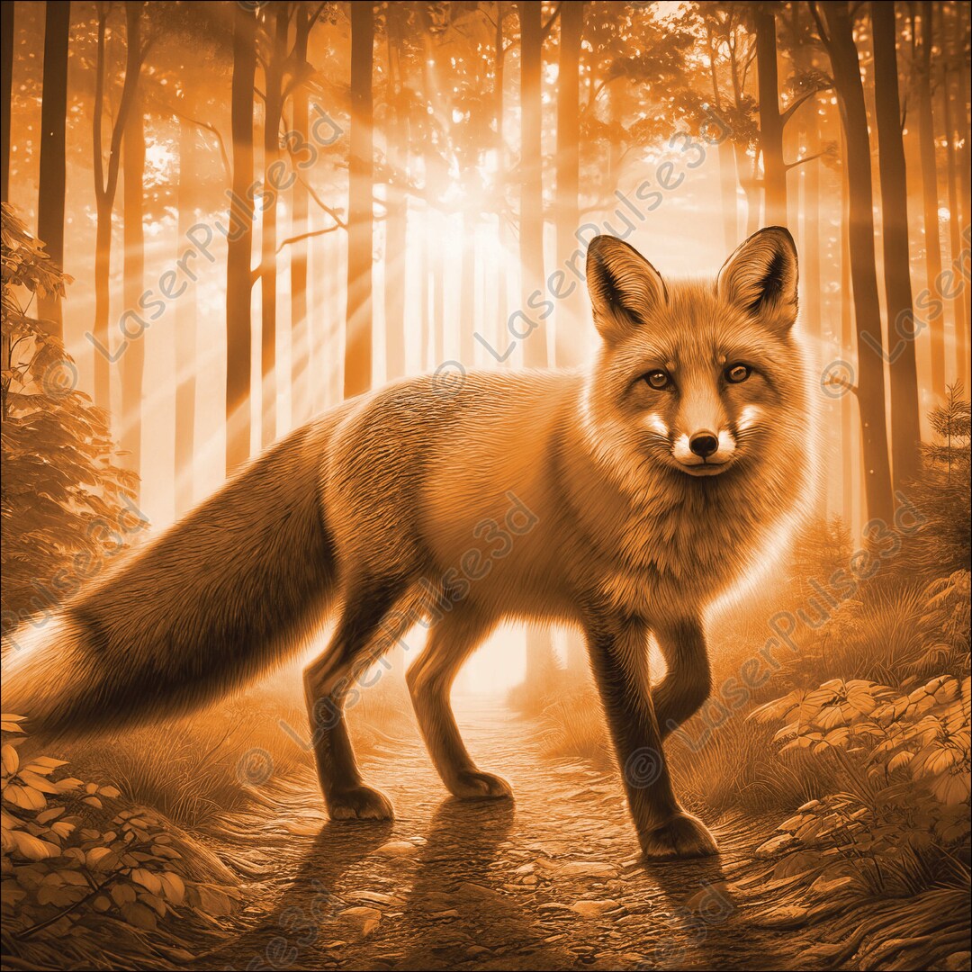 Red Fox Laser Engrave Image | Laser Burn PNG File | 3D Laser Ready File ...