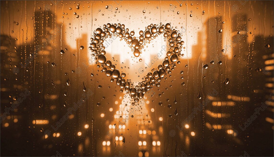 Heart Water Droplet Laser Engrave Image Laser Burn PNG File 3D Laser ...