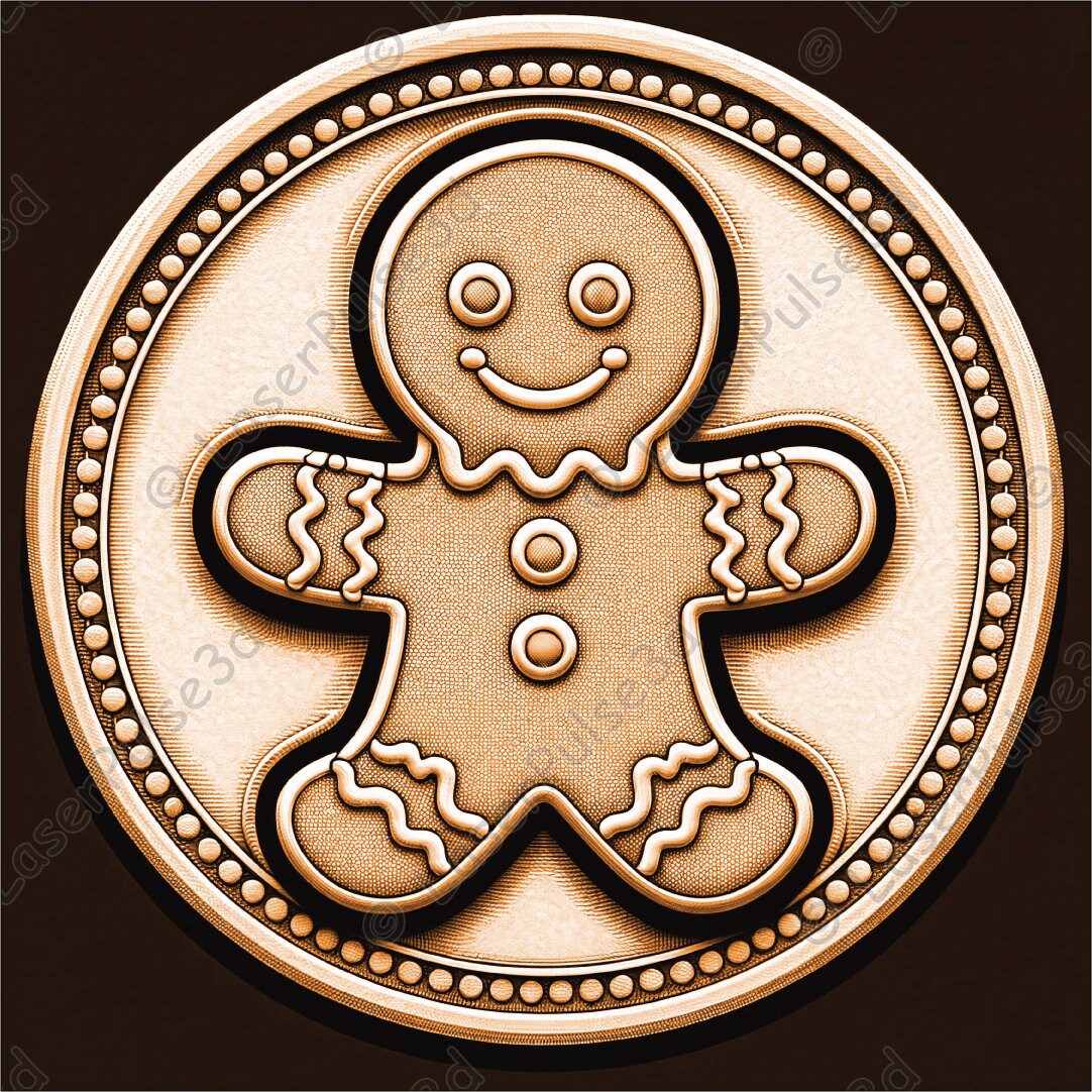 Gingerbread Man Laser Engrave Image Laser Burn PNG File 3D - Etsy
