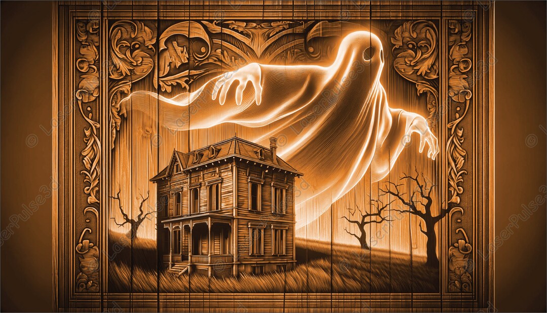 Spetral Ghost Laser Engrave Image | Laser Burn PNG File | 3D Laser ...