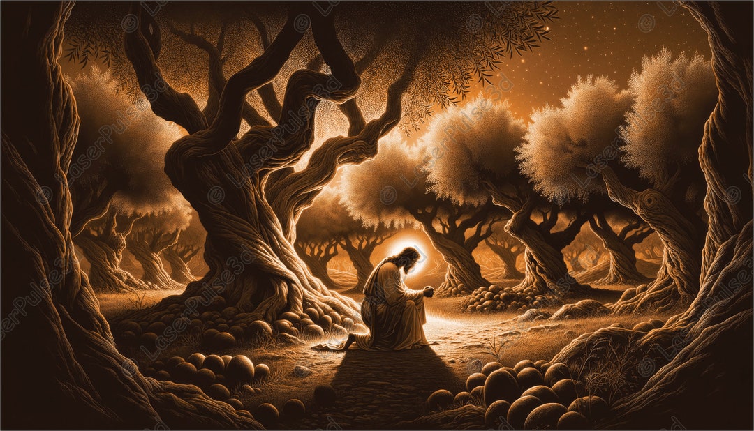 Jesus Praying Laser Engrave Image | Laser Burn PNG File | 3D Laser ...