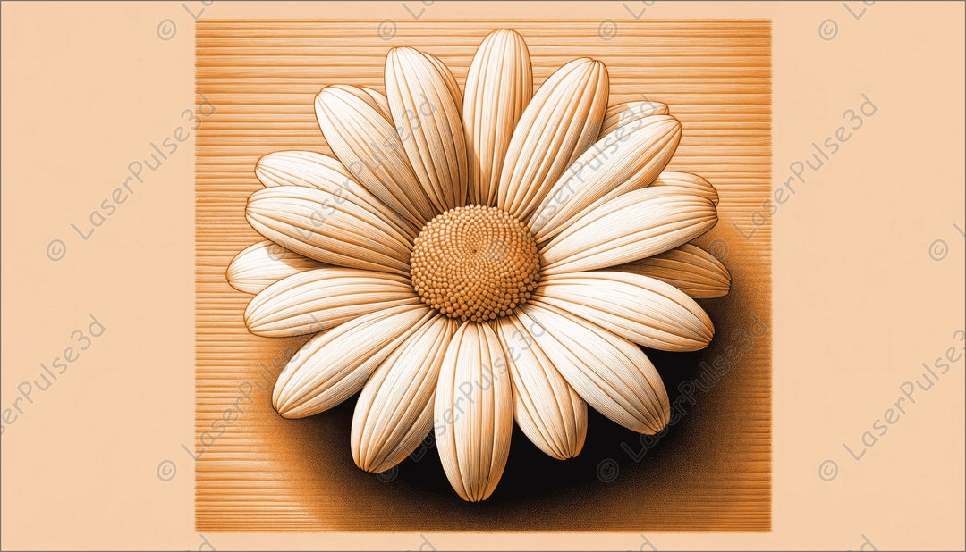 Daisy Flower Laser Engrave Image | Laser Burn PNG File | 3D Laser Ready ...