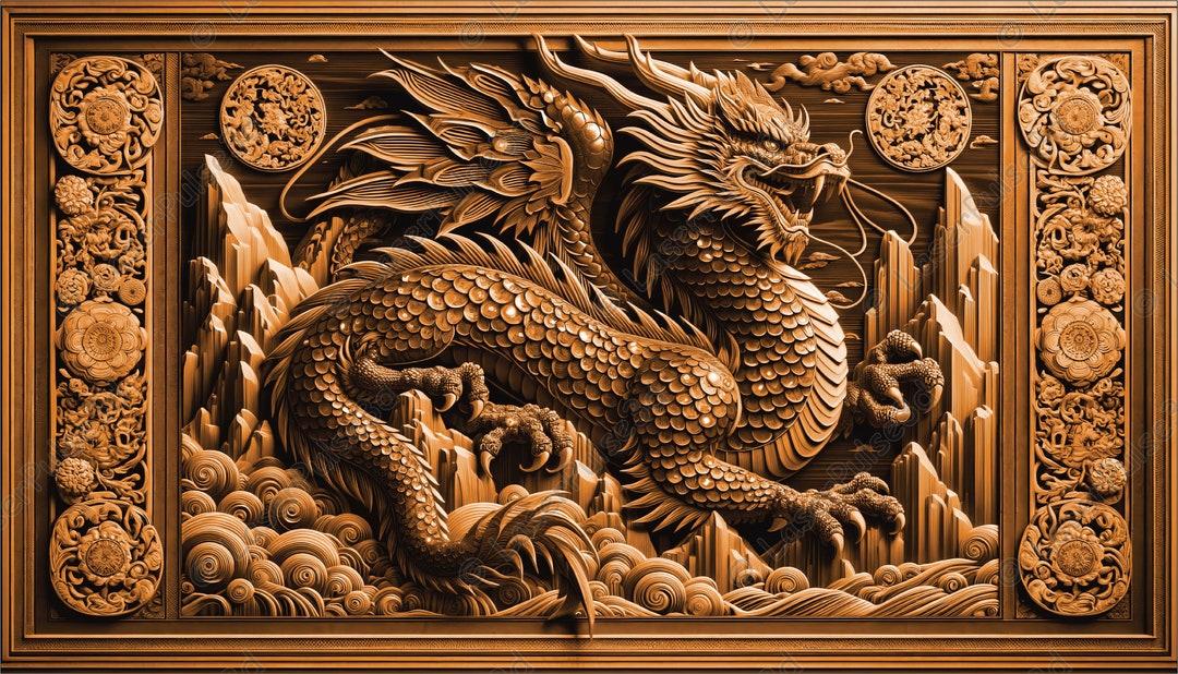 Fierce Dragon Laser Engrave Image | Laser Burn PNG File | 3D Laser ...
