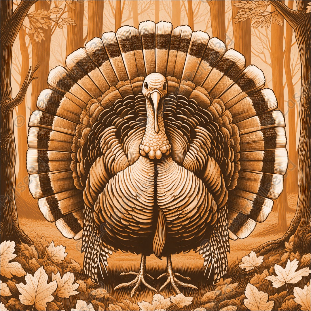 Thanksgiving Turkey Laser Engrave Image | Laser Burn PNG File | 3D ...