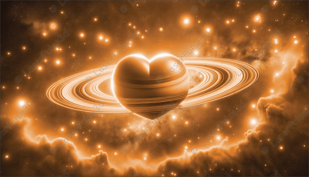 Heart Shaped Planet Laser Engrave Image | Laser Burn PNG File | 3D ...