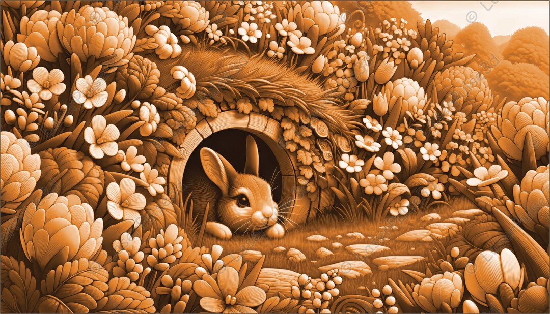 Easter Bunny Laser Engrave Image | Laser Burn PNG File | 3D Laser Ready ...