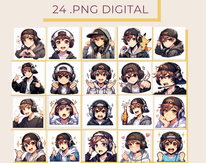 Guy Black Hair Emotes Twitch, Discord, Youtube.guy With Beard. Chibi ...