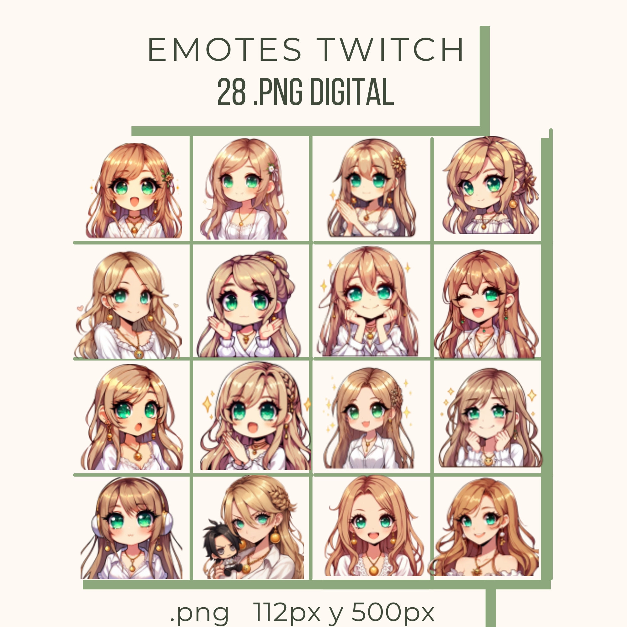 Twitch Emotes, Discord Emotes, Chibi Emotes, Blonde Girl Emotes, Anime ...