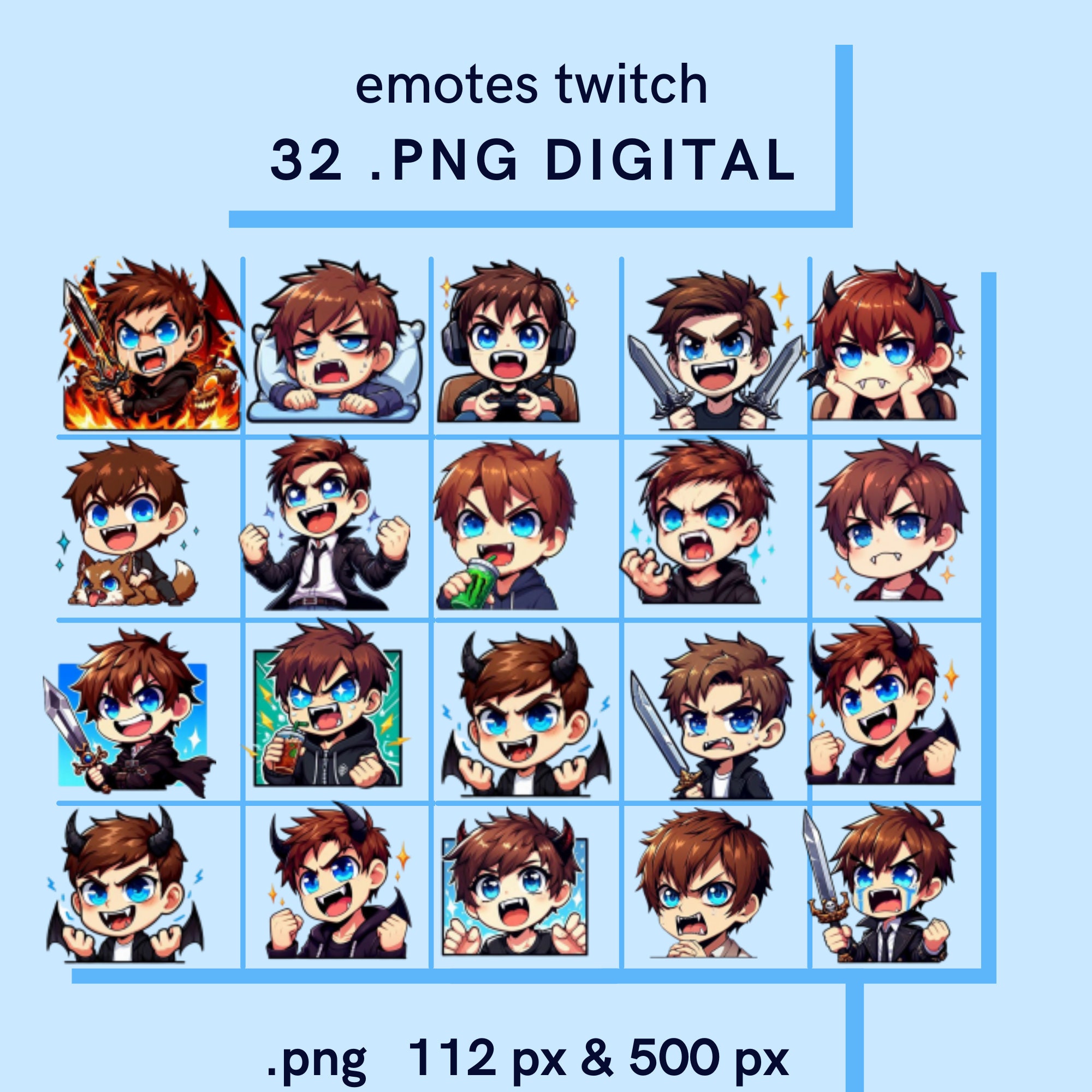 Brown Hair Guy With Fangs Emotes Twitch, Discord, Youtube, Tiktok ...