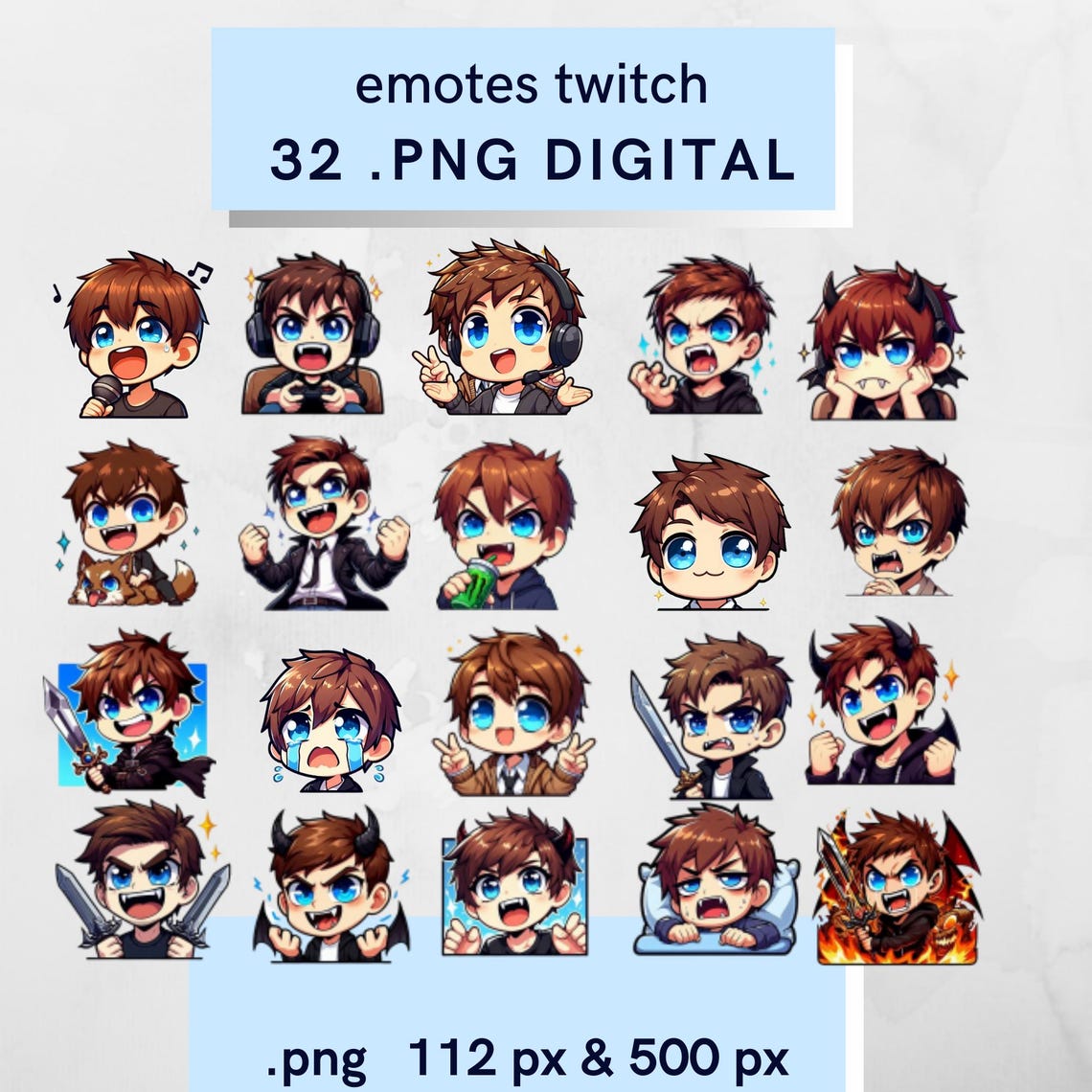 Brown Hair Guy With Fangs Emotes Twitch, Discord, Youtube, Tiktok ...