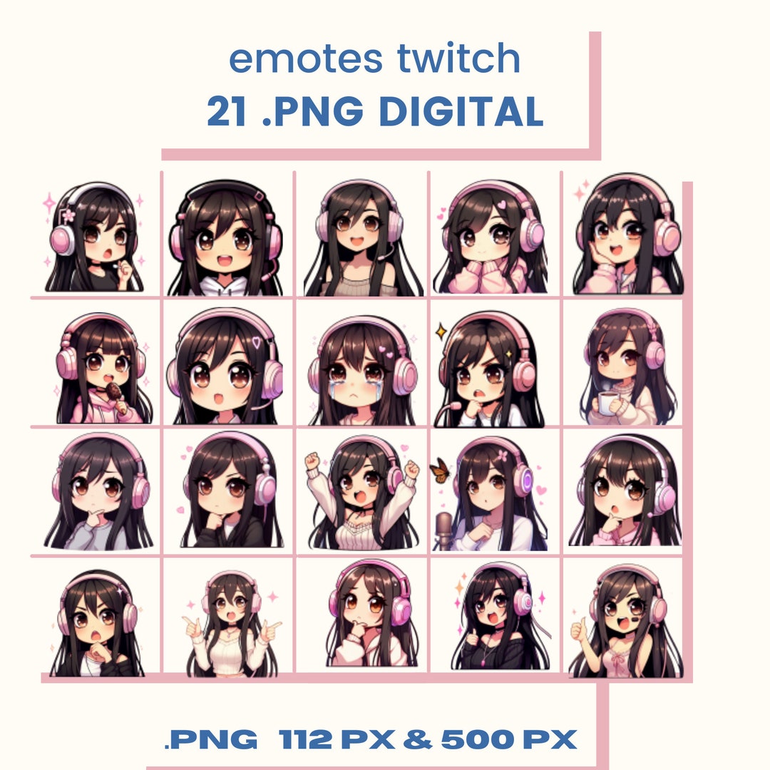Twitch Emotes, Black Hair Girl, Brunette Girl, Tiktok Emotes, Whatsapp ...