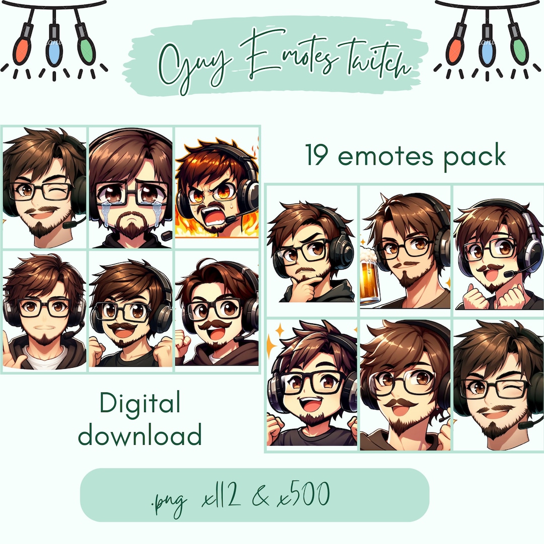 Twitch Emotes, Guy With Glasses Emotes, Discord Chibi Emotes, Anime Boy ...