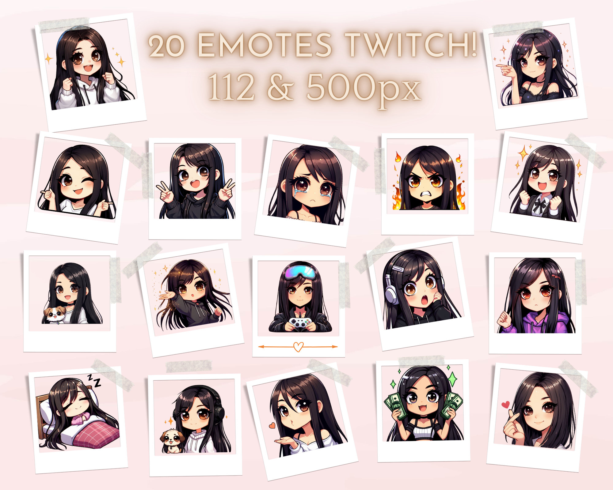 Twitch Emotes, Black Hair Girl, Brunette, Tiktok Emotes, Whatsapp ...
