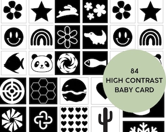 High Contrast Baby Cards, Printable Baby Cards, Sensory Cards ...