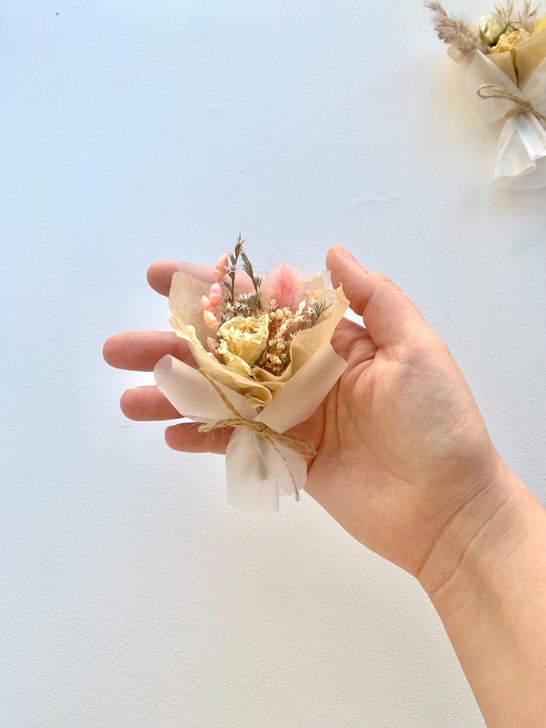 Mini Dried Flower Bouquet Easter Pastel Wildflower Posy Custom Wedding ...
