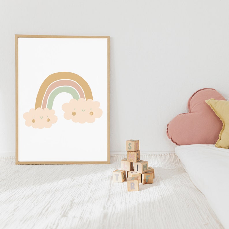 Rainbow Cloud Christian Wall Prints Set of 3 Christian Nursery Boho ...