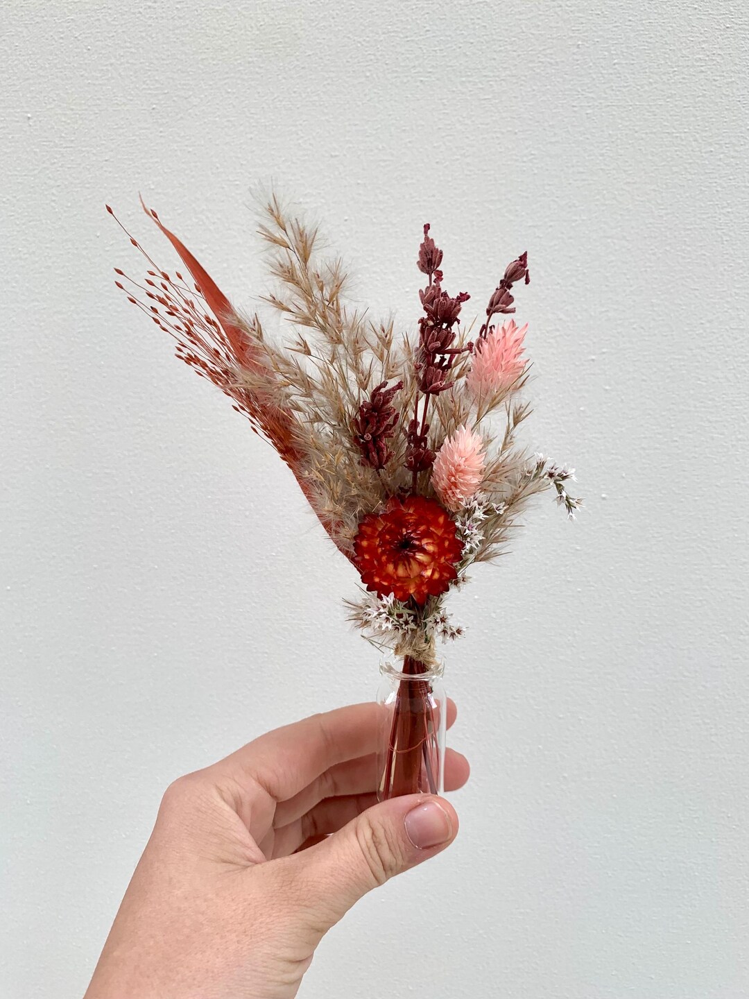 Magnet Mini Dried Flower Bouquet in Vase Wedding Favor Thank You Gift ...