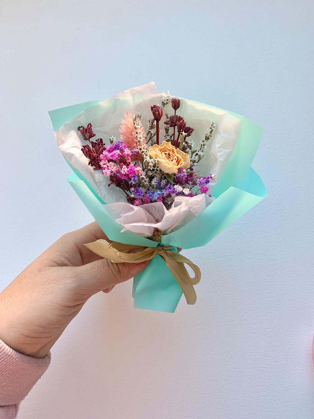 Magnet Mini Dried Flower Bouquet Bright Wedding Baby Shower Favors ...