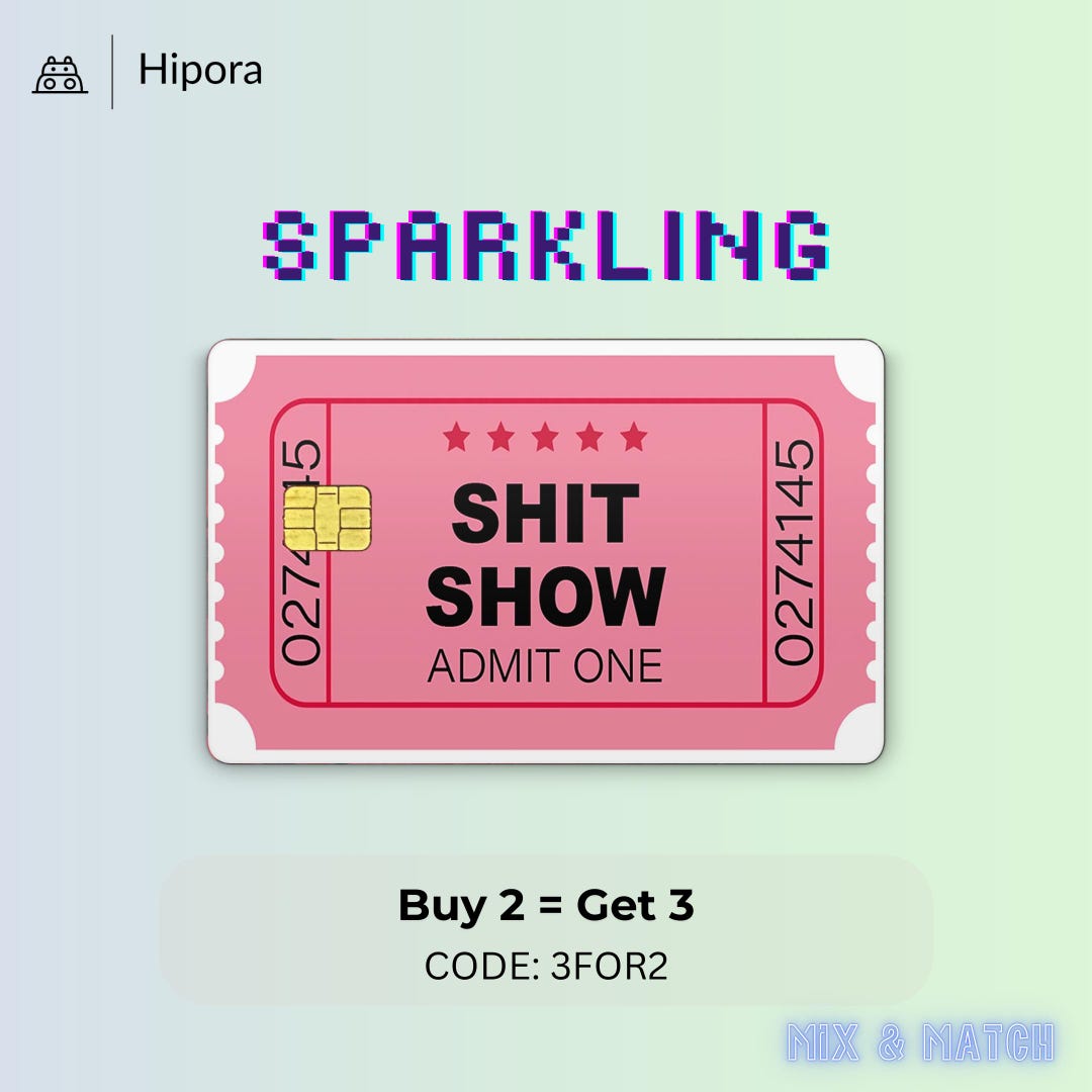 Shit Show Ticket Shiny Sparkling Credit Card Skin - Etsy