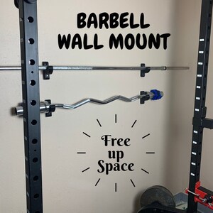 Barbell Wall Mount | Home Gym Accessory Storage | Curl Bar Mount | Lat ...