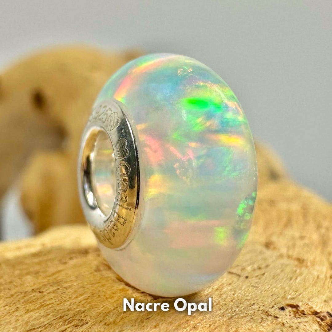 Opal Pandora Charm Gem Bead White, Gift for Her, Fits Armband Bracelt ...