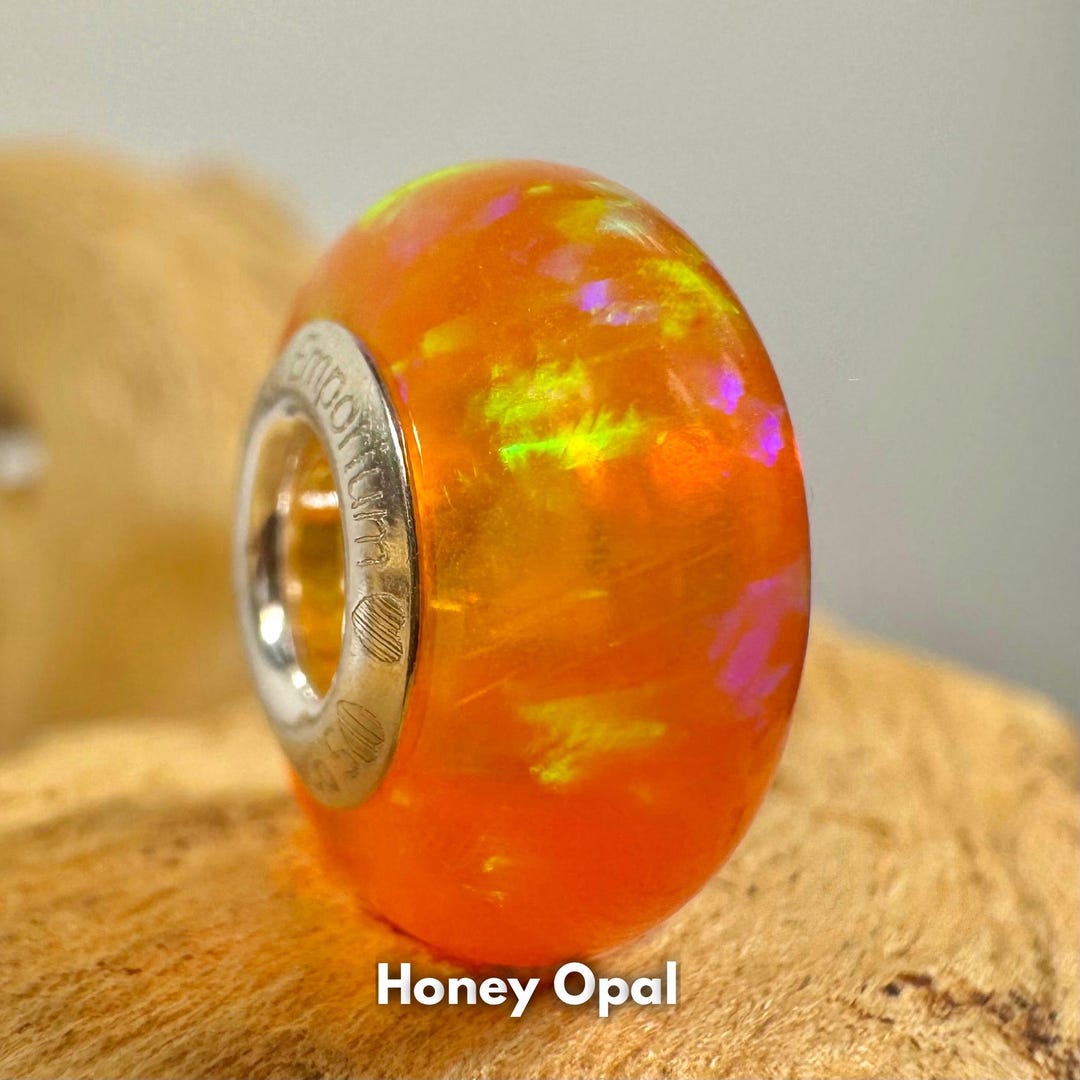 Honey Opal Pandora Charm: 925 Silver Bead for Bracelet - Etsy