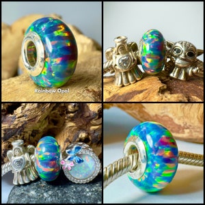 Opal Pandora Charm Gem Bead White, Gift for Her, Fits Armband Bracelt ...
