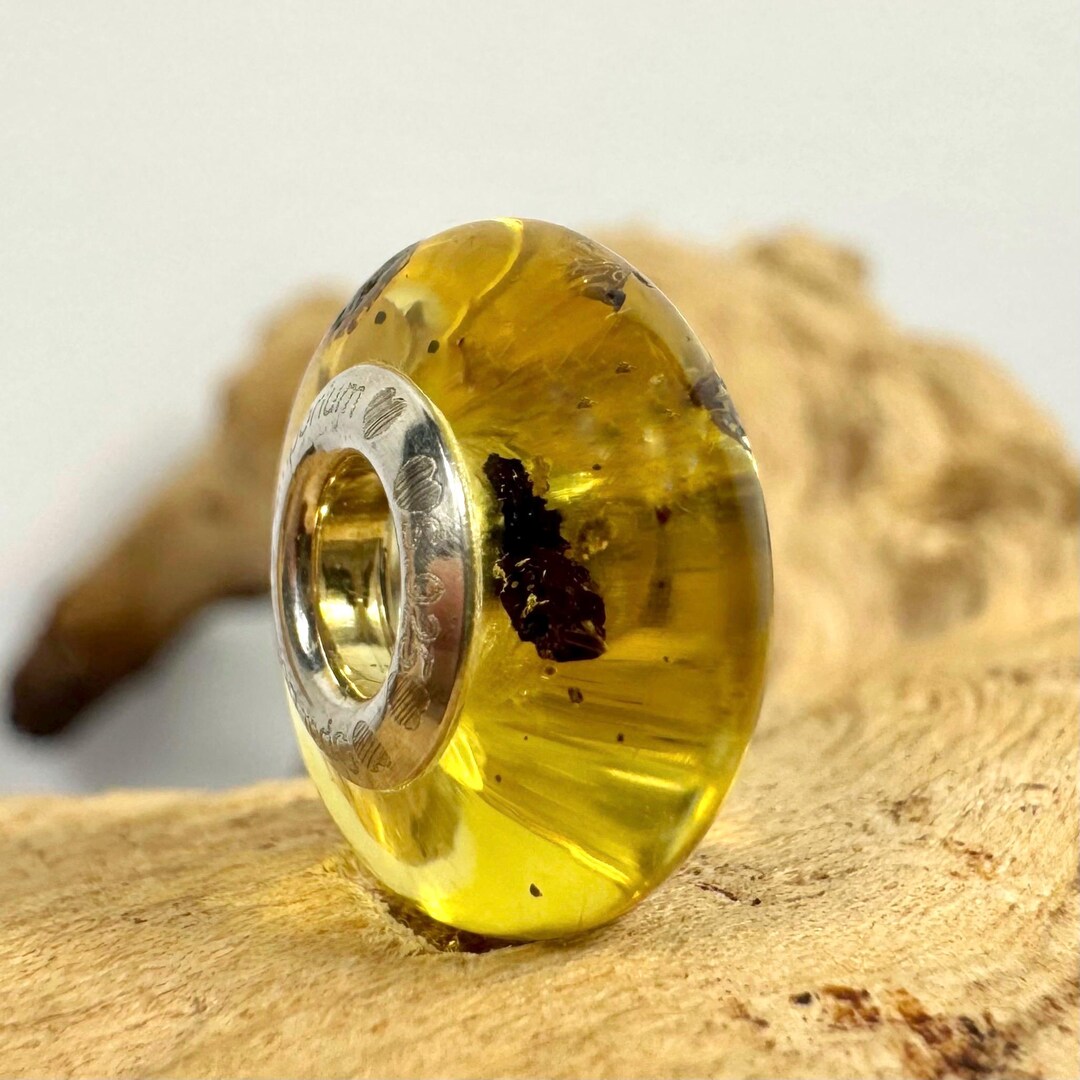 Natural Stone Charms Bead, Ukraine Green Amber Mineral Crystal, Fits ...