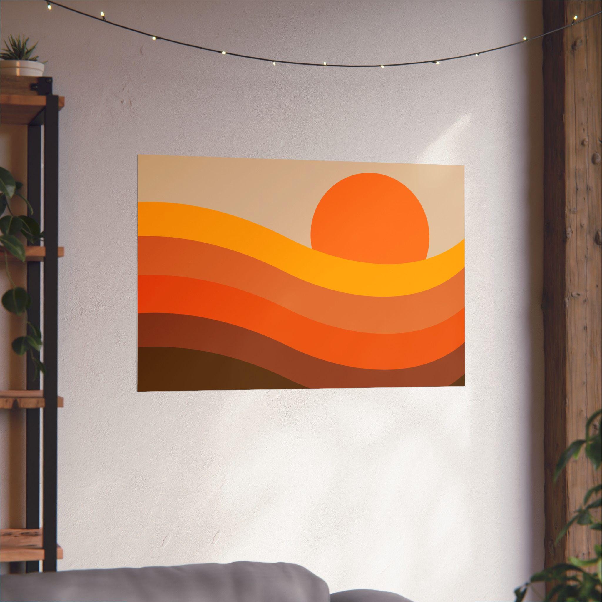 70s Poster, Retro Poster, 70s Sunset, 70s Wall Art, 1970s, 70s Home ...