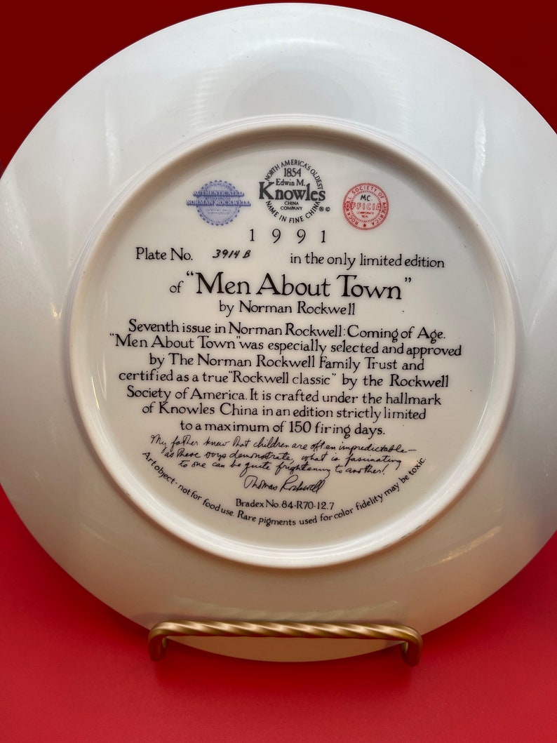 Norman Rockwell "men About Town" 1991 Porcelain Knowle's Collector's ...