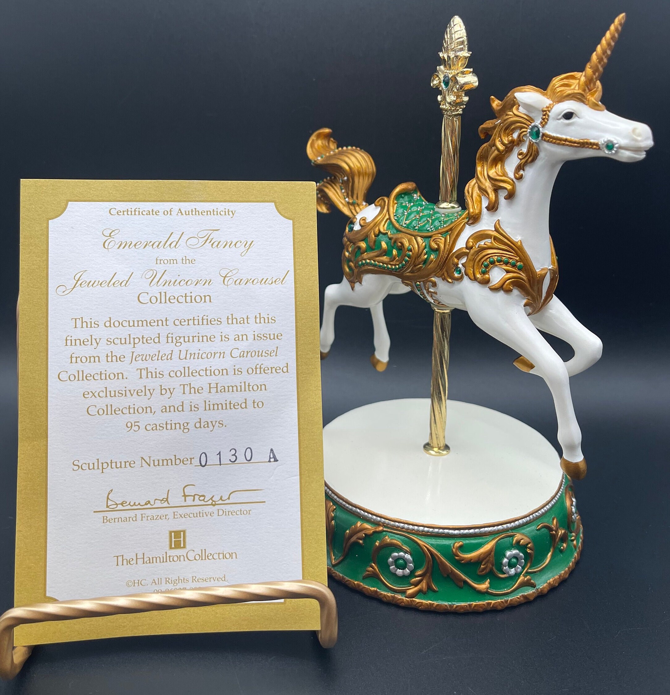 Hamilton Collection "emerald Fancy" Jeweled Unicorn Carousel - Etsy