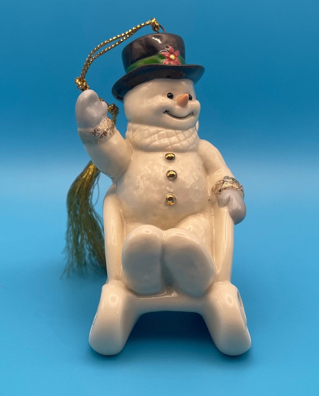 Lenox "sleigh Full of Smiles" 1999 Annual Snowman Ornament - Etsy
