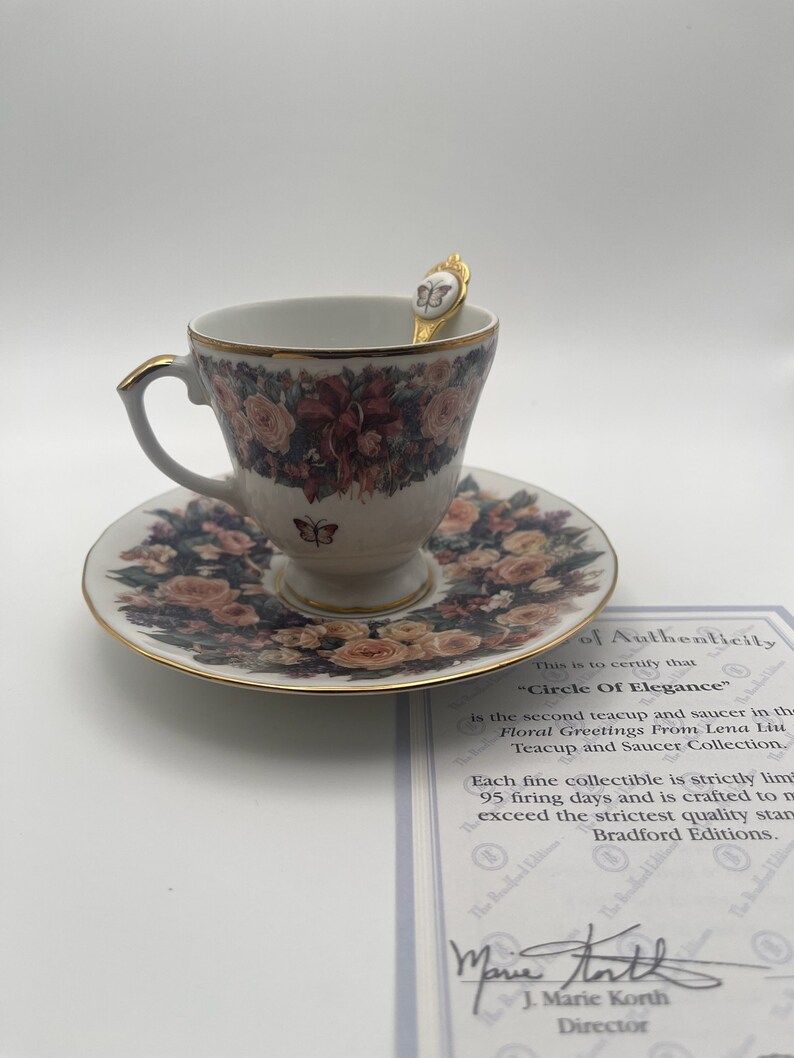Lena Liu Porcelain Circle of Elegance Teacup, Saucer, and Spoon ...