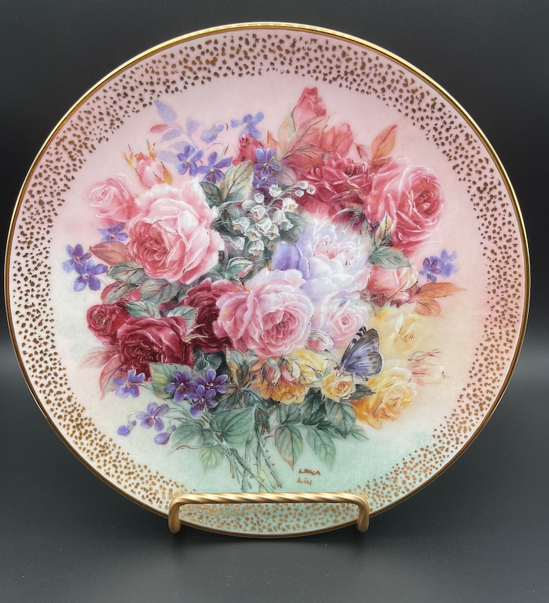 Lena Liu rose Fantasy Porcelain Collector's Plate. 1991 - Etsy