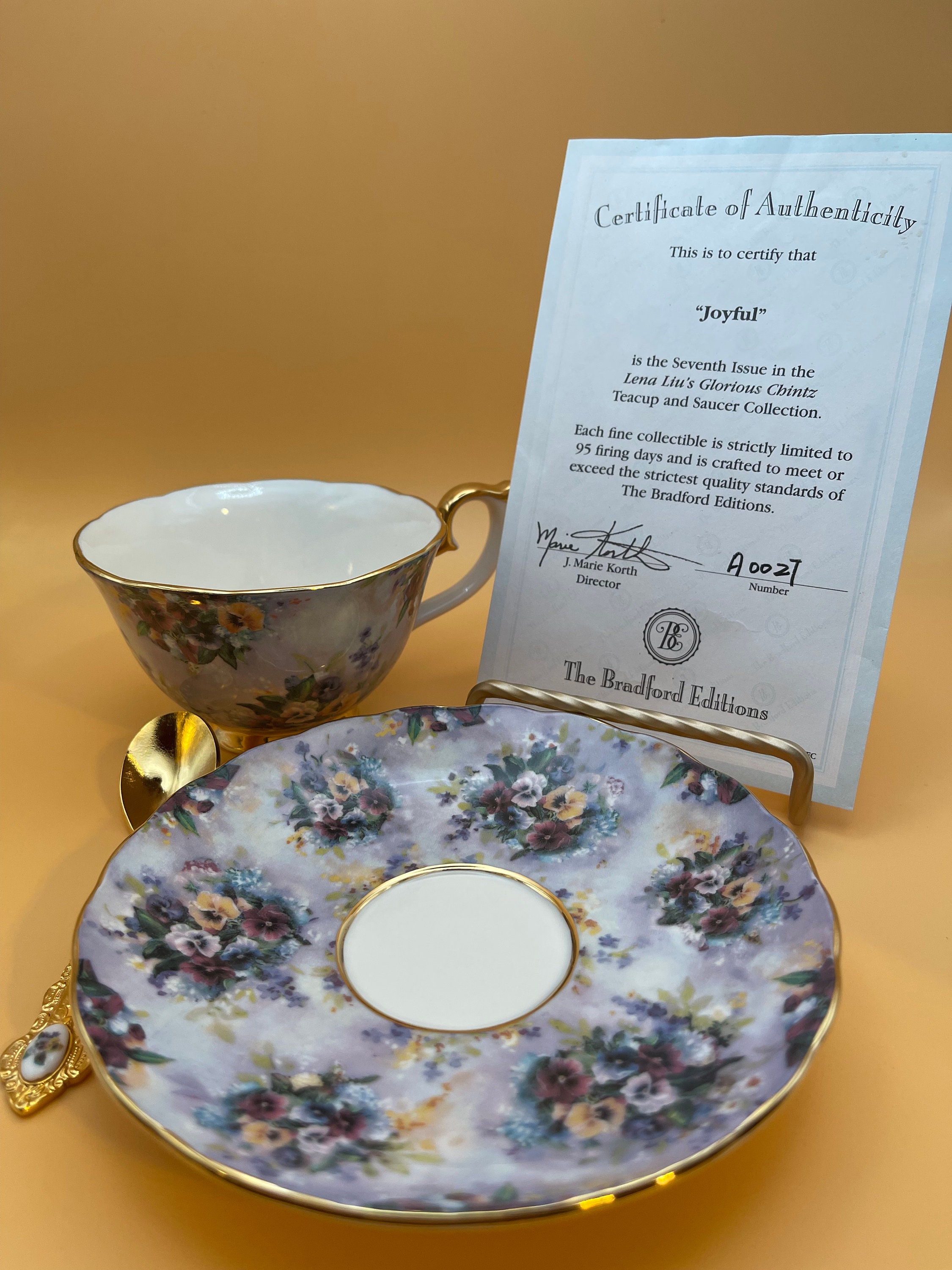 Lena Liu Glorious Chintz Bradford Editions 2001 Teacup and Saucer ...