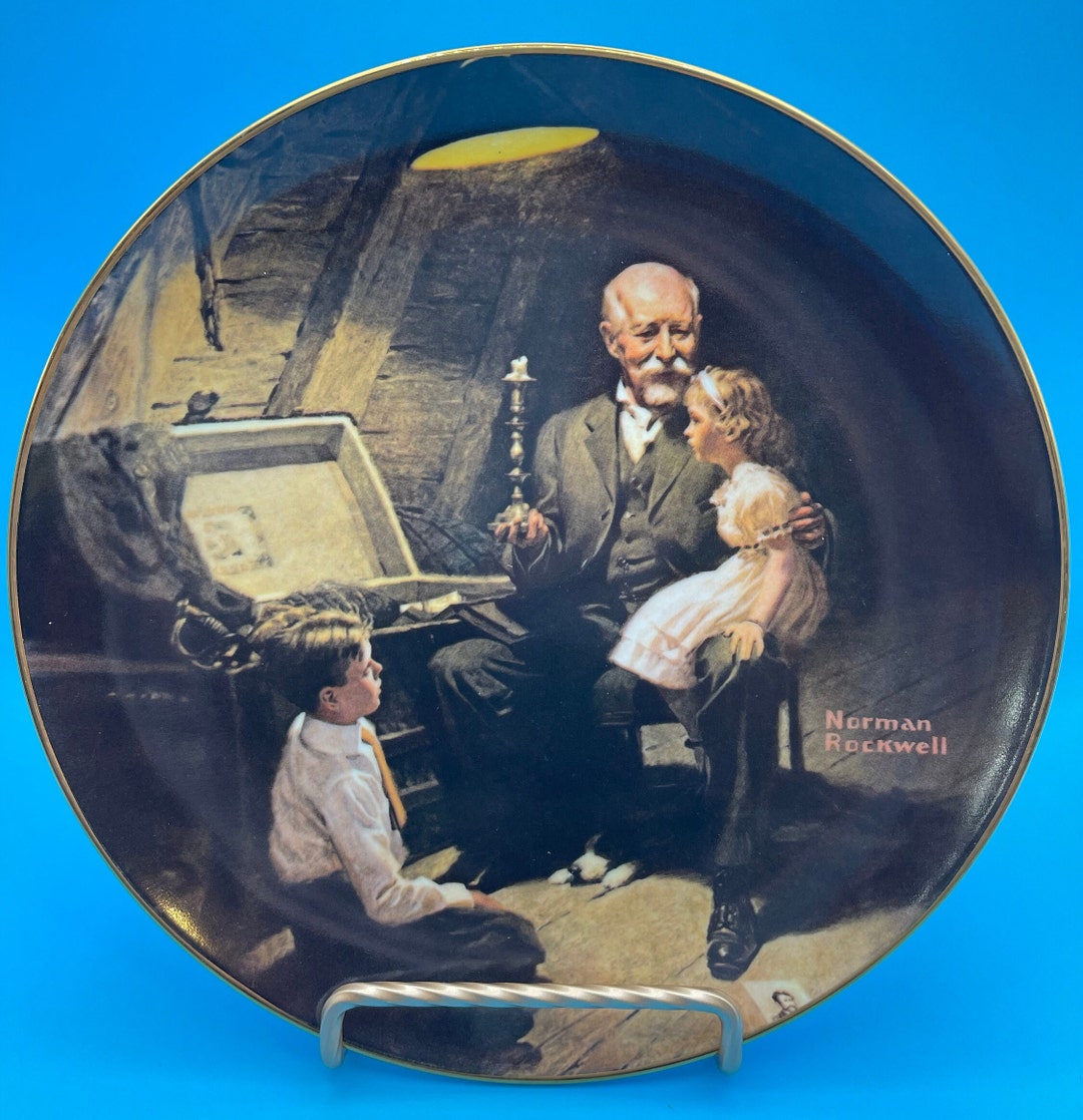 Norman Rockwell "grandpa's Treasure Chest." Knowle's Porcelain ...