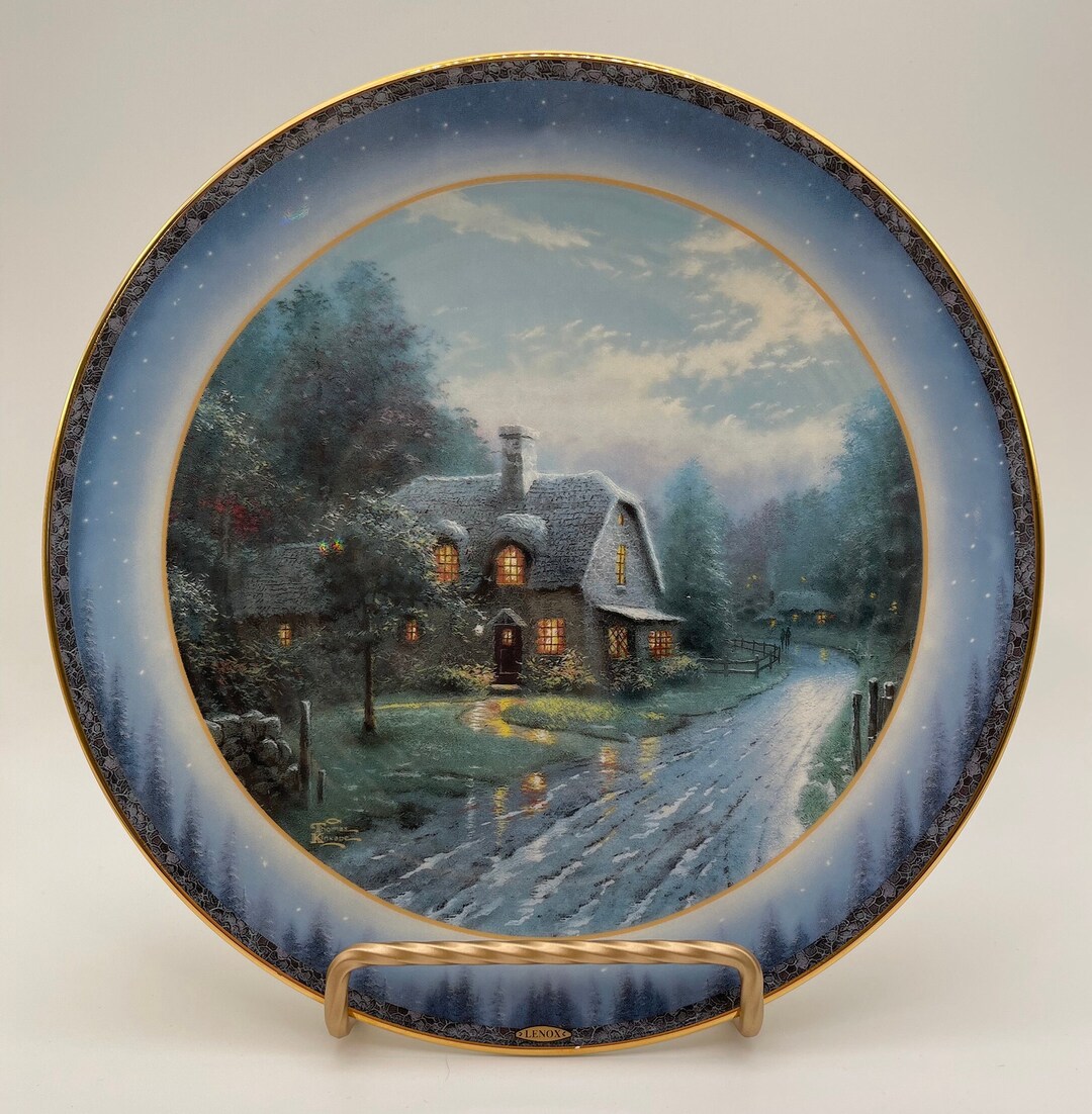 Thomas Kinkade "moonlit Lane." Lenox and Bradford Exchange 1998 Limited ...