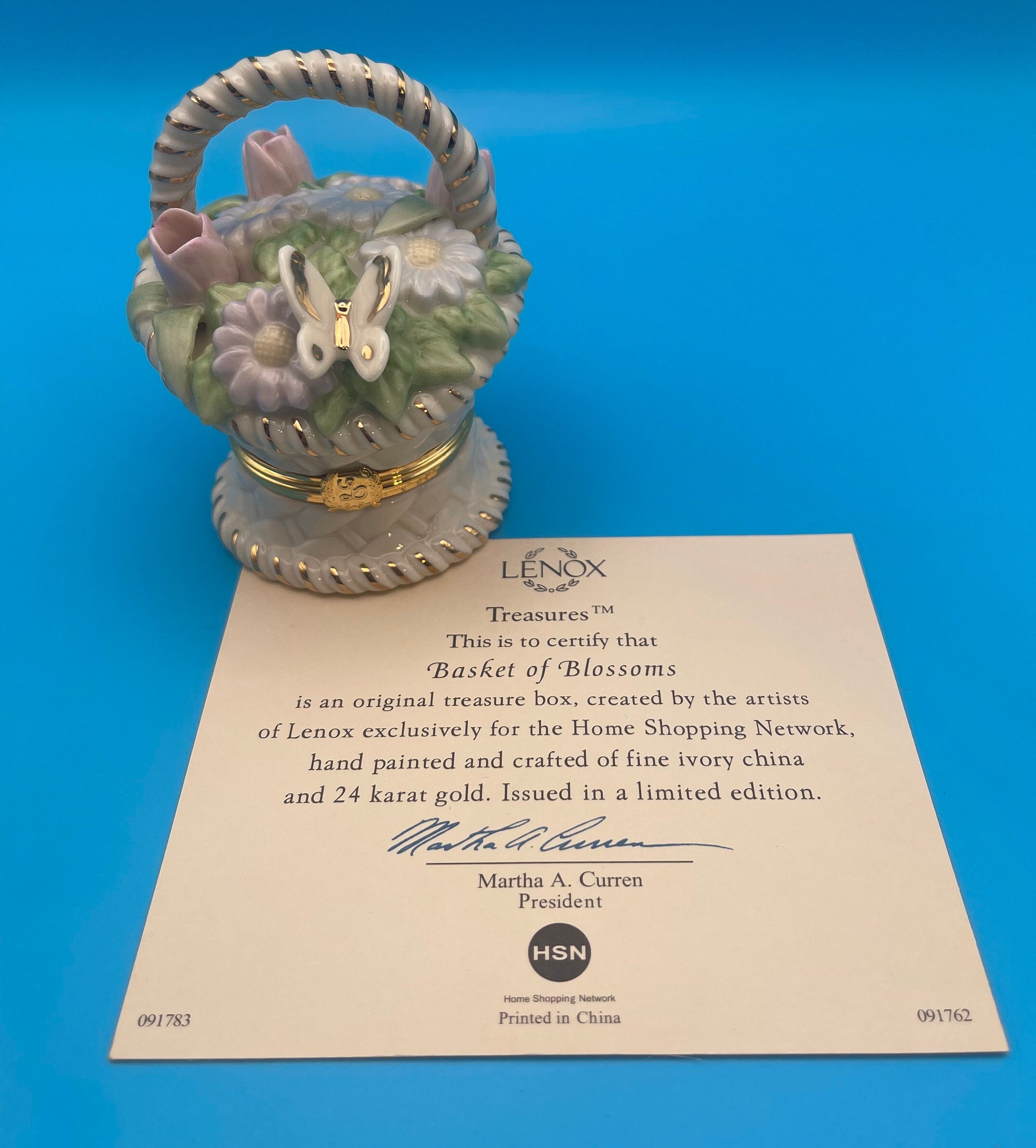 Lenox Treasure Box basket of Blossoms - Etsy
