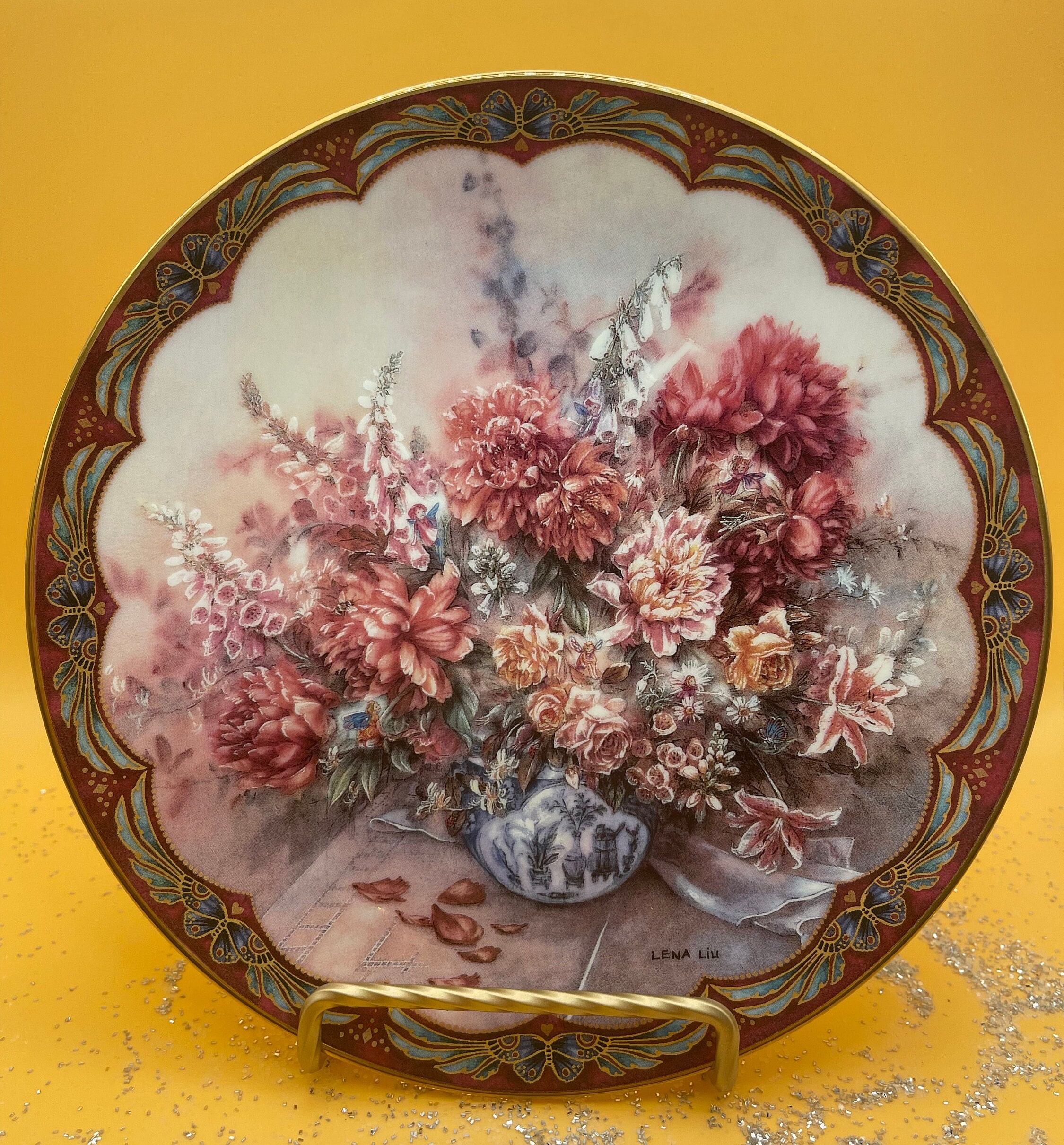 Lena Liu “petal Playmates “ Porcelain Collector's Plate. 1993 Bradford ...