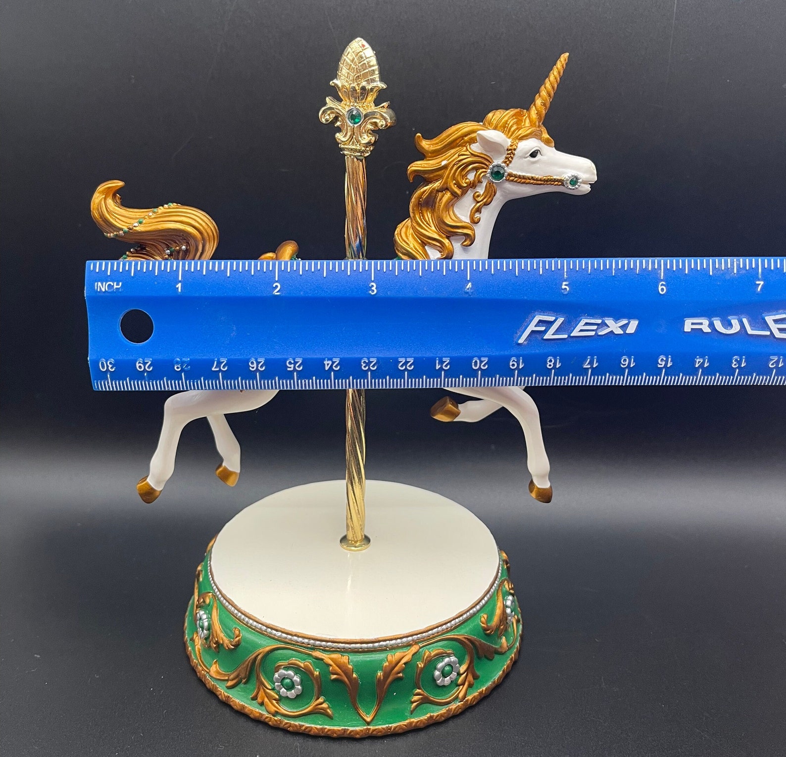 Hamilton Collection "emerald Fancy" Jeweled Unicorn Carousel - Etsy