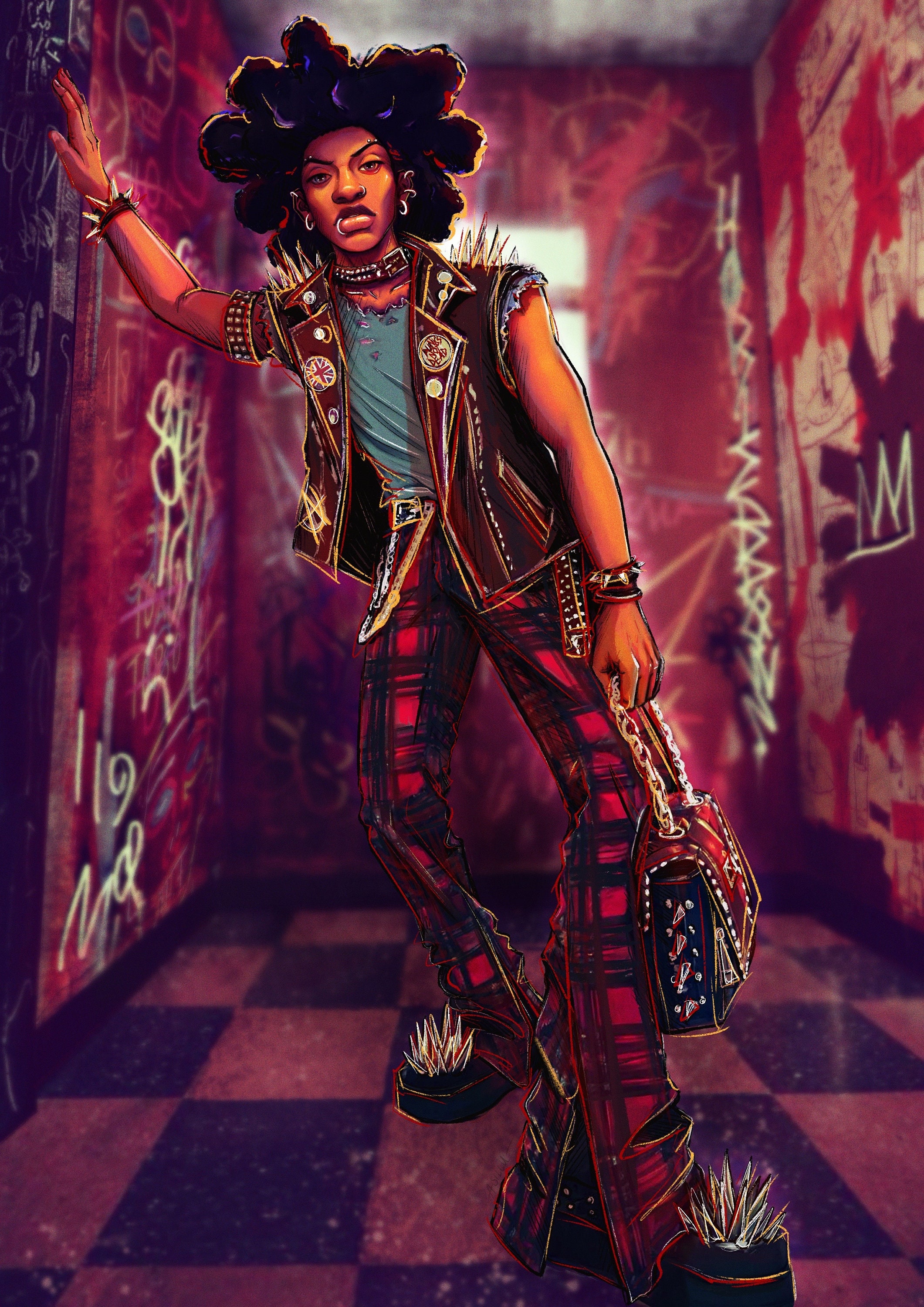 Hobie Brown Spiderpunk Across The Spiderverse Atsv Art Print Etsy