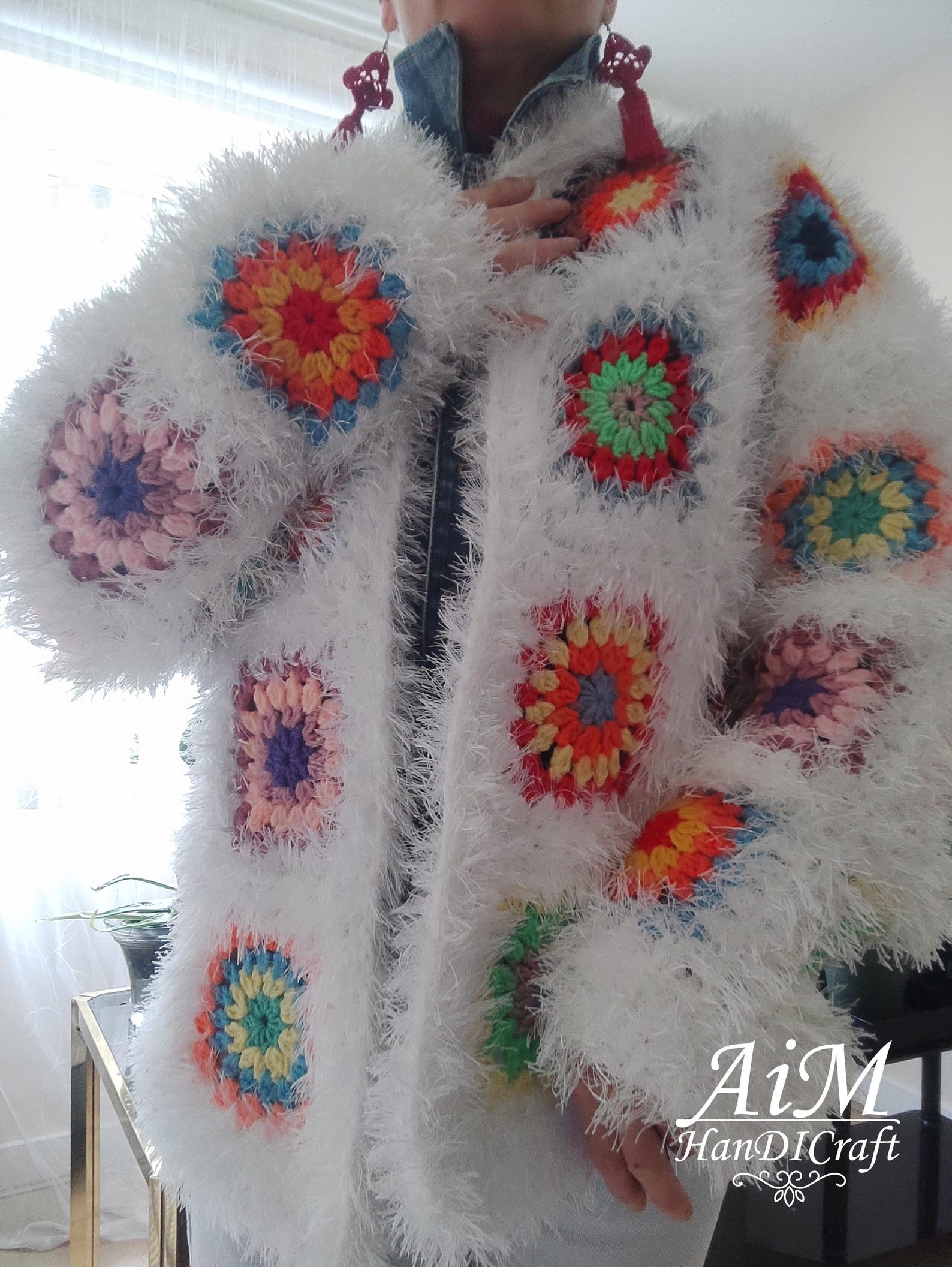 Warm, Fluffy, Soft, Granny Square Jumper - Etsy