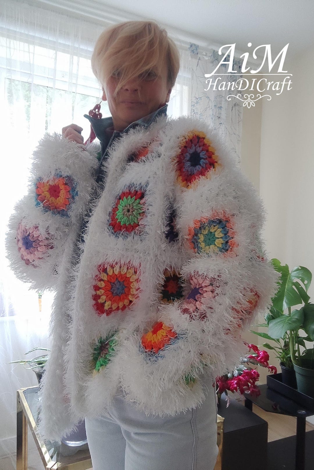 Warm, Fluffy, Soft, Granny Square Jumper - Etsy