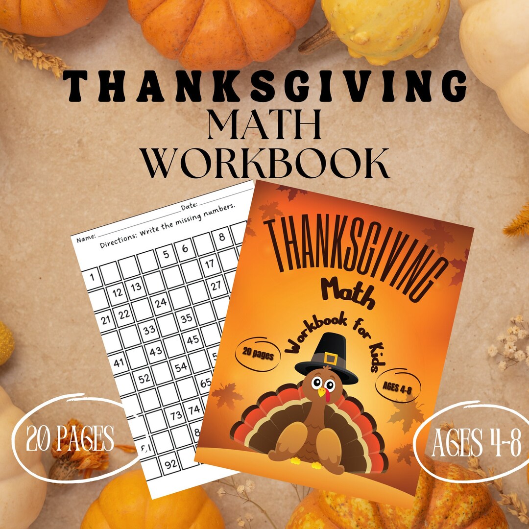Thanksgiving Math Workbook - Etsy